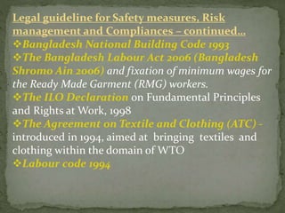 Risk Management and Social compliance issues in Ready Made Garment (RMG) Sector in Bangladesh | PPTX