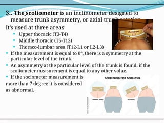 SCOLIOSIS Presentation, assessment, types and Treatment, Management | PPTX
