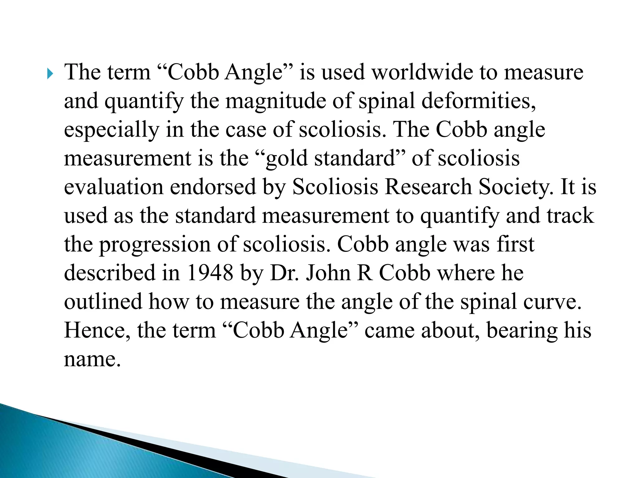Scoliosis and cobb angle | PPTX