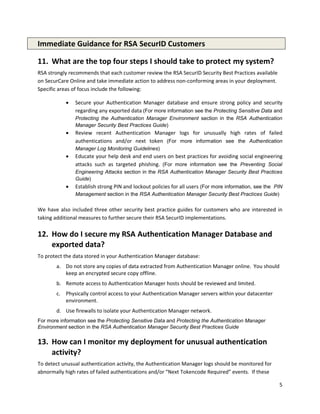 RSA Advisory Part I | PDF