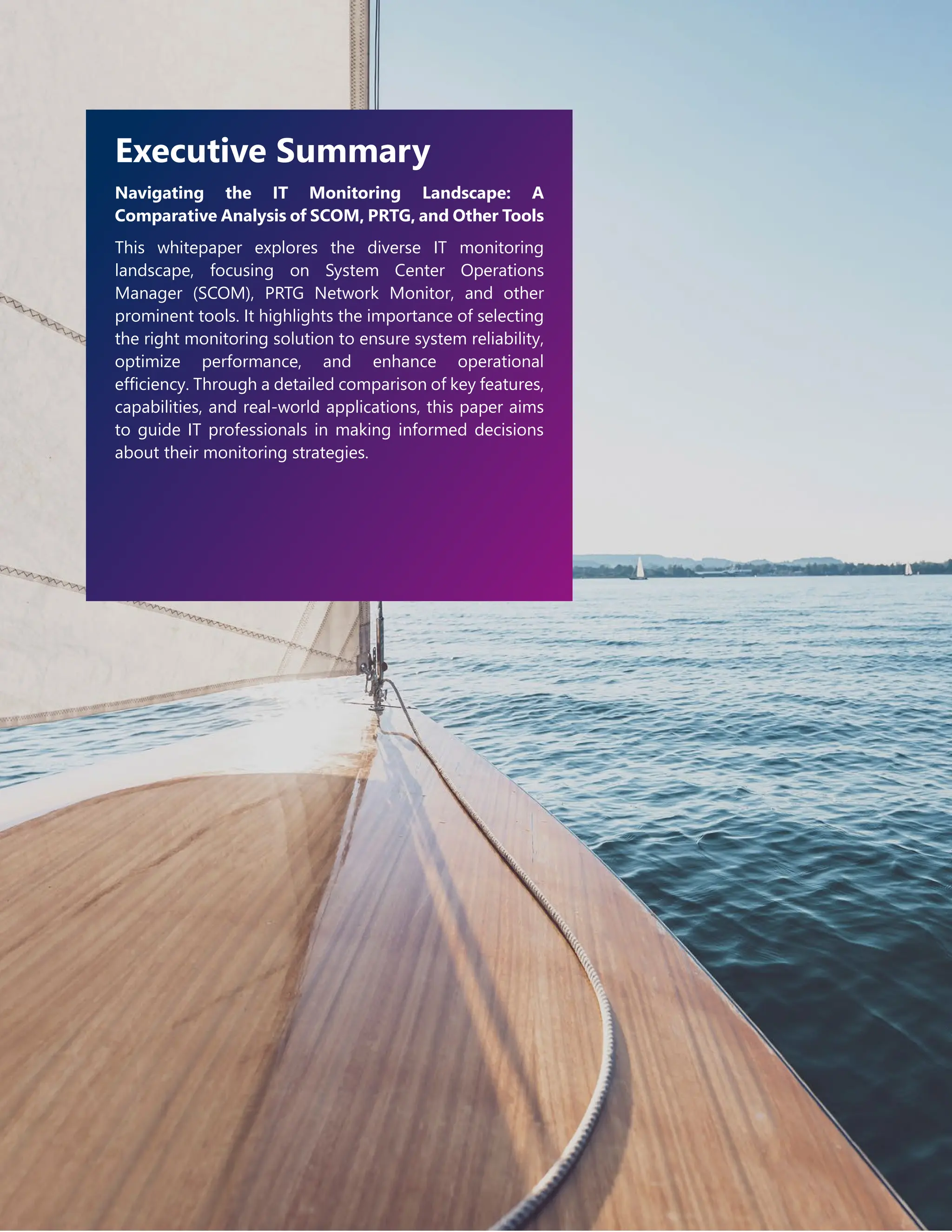 SCOM, PRTG, and Beyond: Navigating the IT Monitoring Landscape | PDF