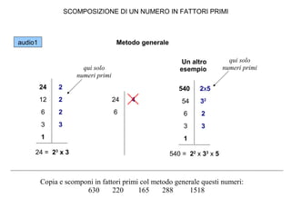 Scomp fatt primi | PPT