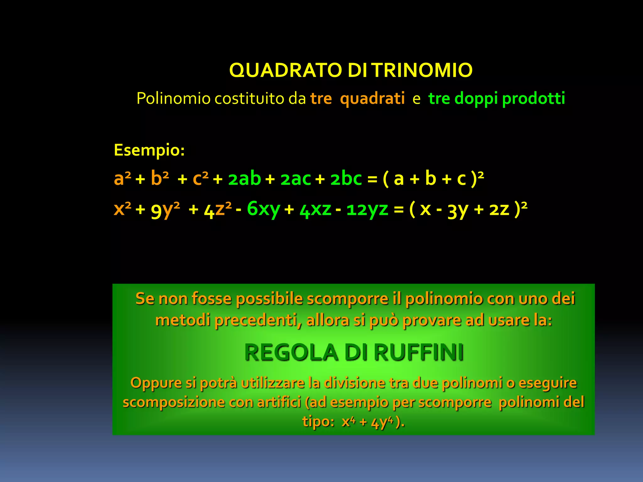 Scomposizione di polinomi | PPTX | Science