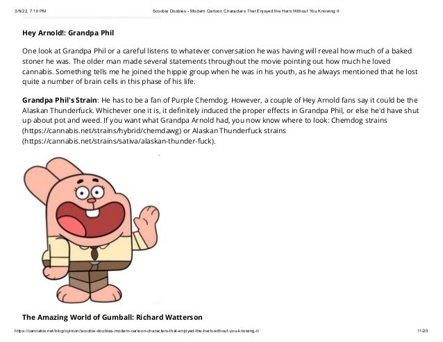 Cartoon Characters That Like to Enjoy Marijuana Once in A While | PDF