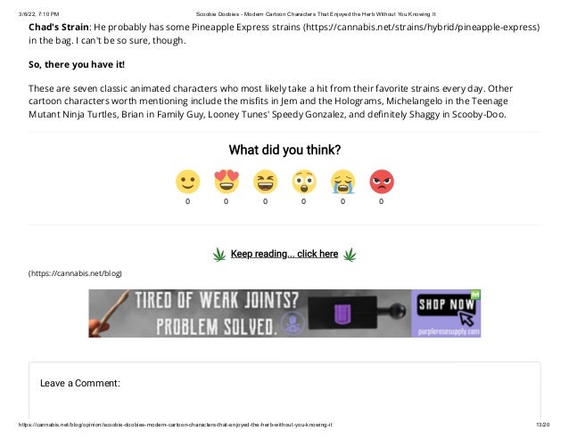 Cartoon Characters That Like to Enjoy Marijuana Once in A While | PDF