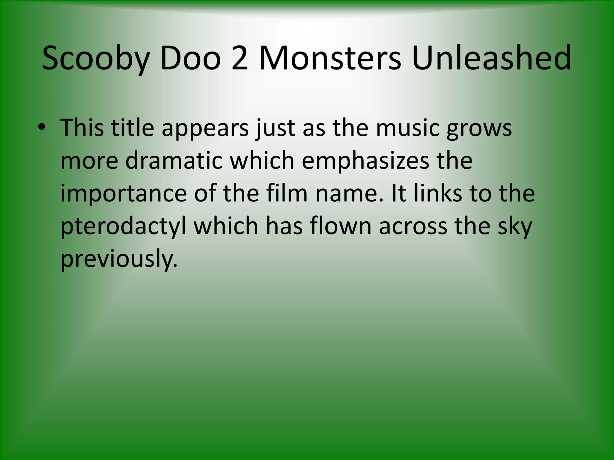 Scooby doo monsters unleashed | PPTX