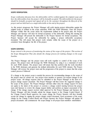 Scope management term paper | DOCX