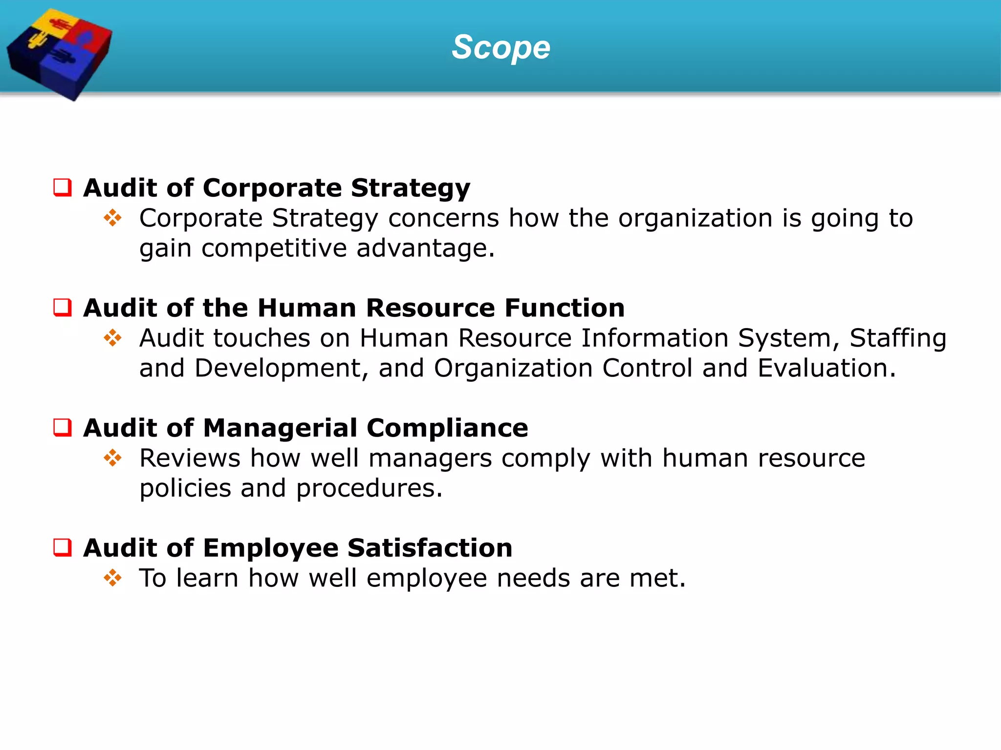 Personnel Audit:Scope | PPTX | Human Resources | Business