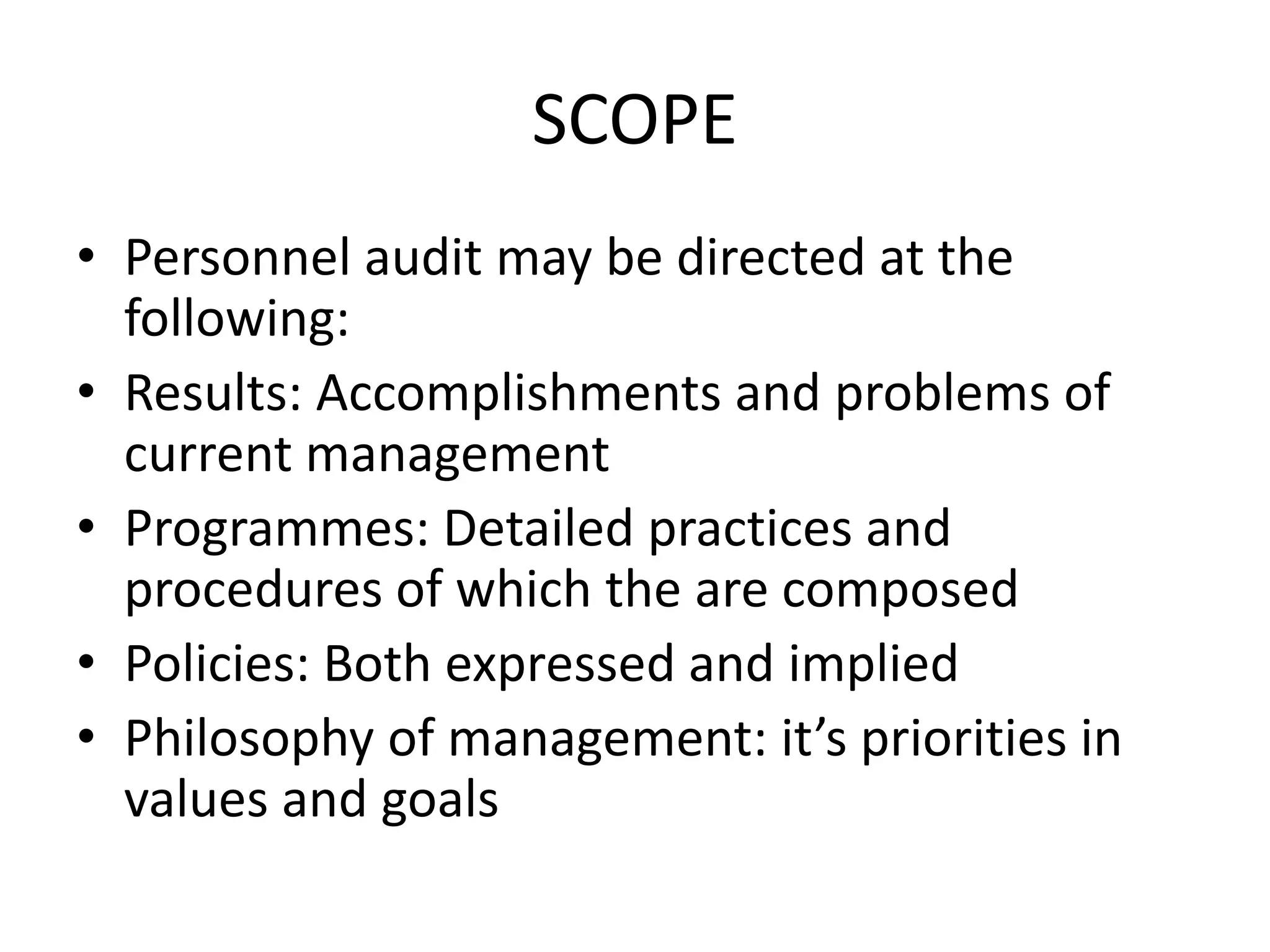 Personnel Audit:Scope | PPTX | Human Resources | Business