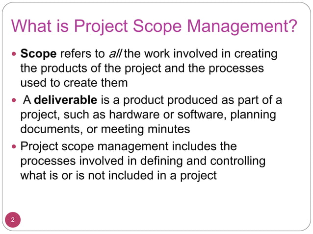 Scope project management in information system | PDF | Technology & Computing