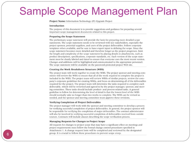 Scope project management in information system | PPT