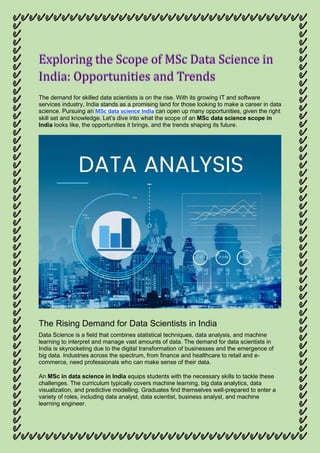 Exploring the Scope of MSc Data Science in India: Opportunities and Trends | PDF