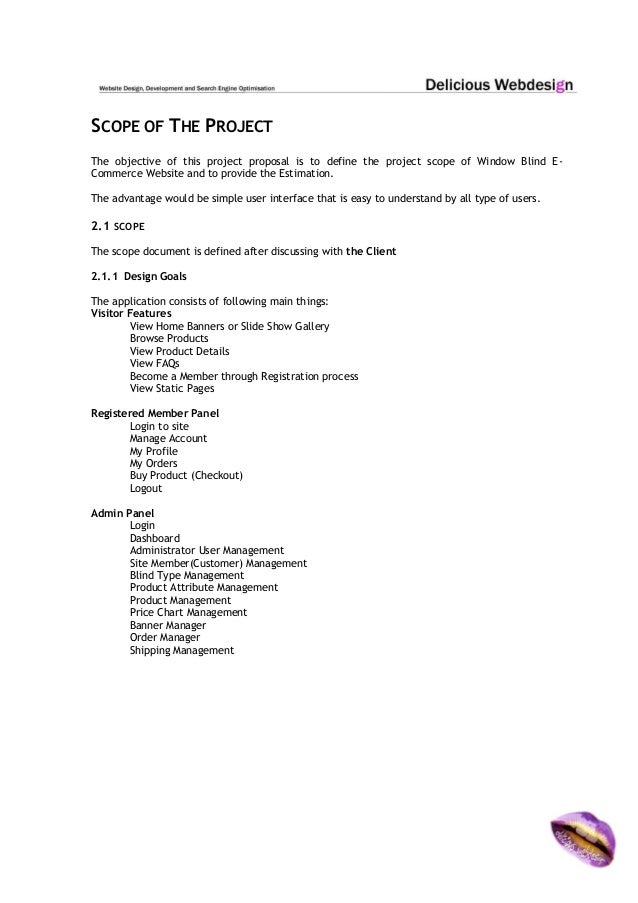 Scope Proposal Ecommerce Website