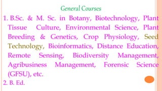 Scope after UG and PG in botany | PPTX