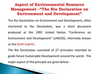 Scope and aspect of environmental resource management | PPTX