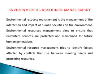 Scope and aspect of environmental resource management | PPTX
