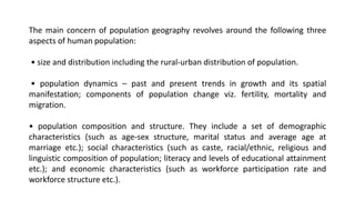 Scope and content of population geography | PPTX