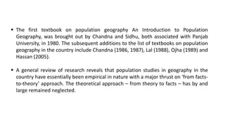 Scope and content of population geography | PPTX