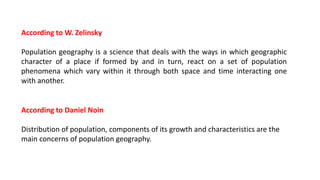 Scope and content of population geography | PPTX