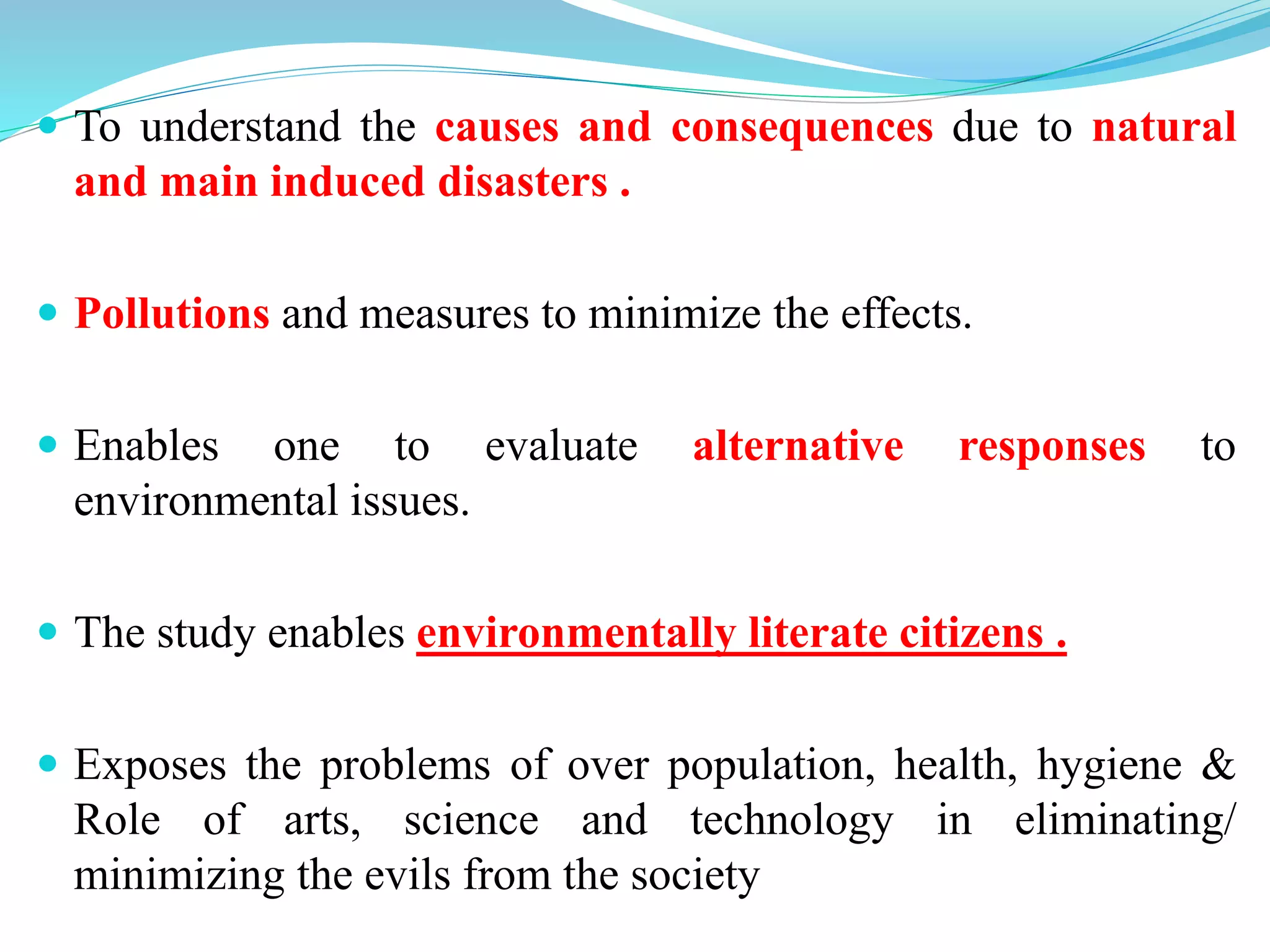 Scope and importance of environmental studies | PPTX