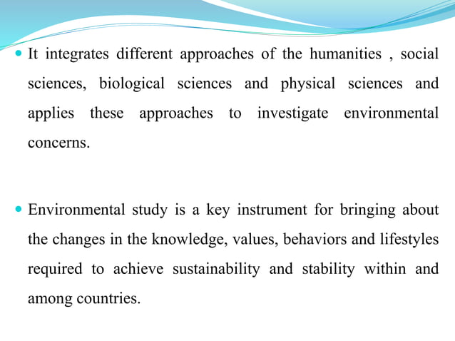 Scope and importance of environmental studies | PPTX | Environmental Services Industry | Industries