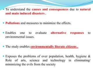 Scope and importance of environmental studies | PPTX