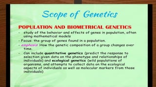 Scope and importance of genetics | PPTX