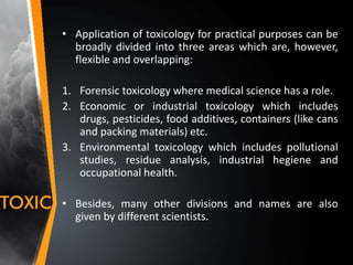 Scope and importance of toxicology | PPTX