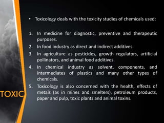 Scope and importance of toxicology | PPTX