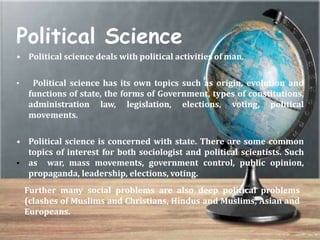 Scope and relation of sociology with other science | PPTX