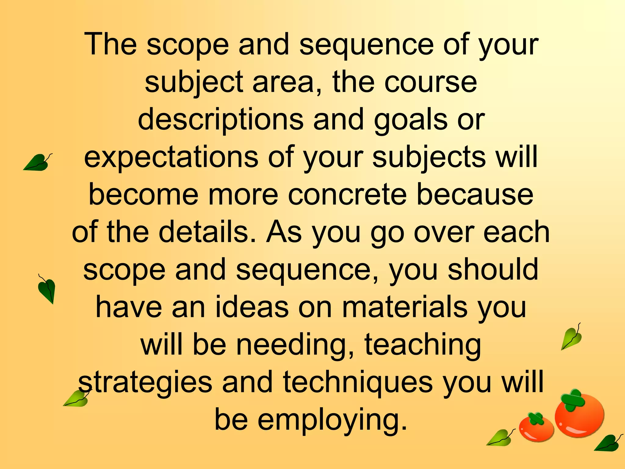 Scope and Sequence of the Language Subjects | PPTX