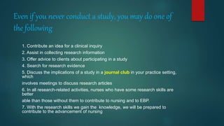 Scope and significance of evidence based research in nursing practice27 ...
