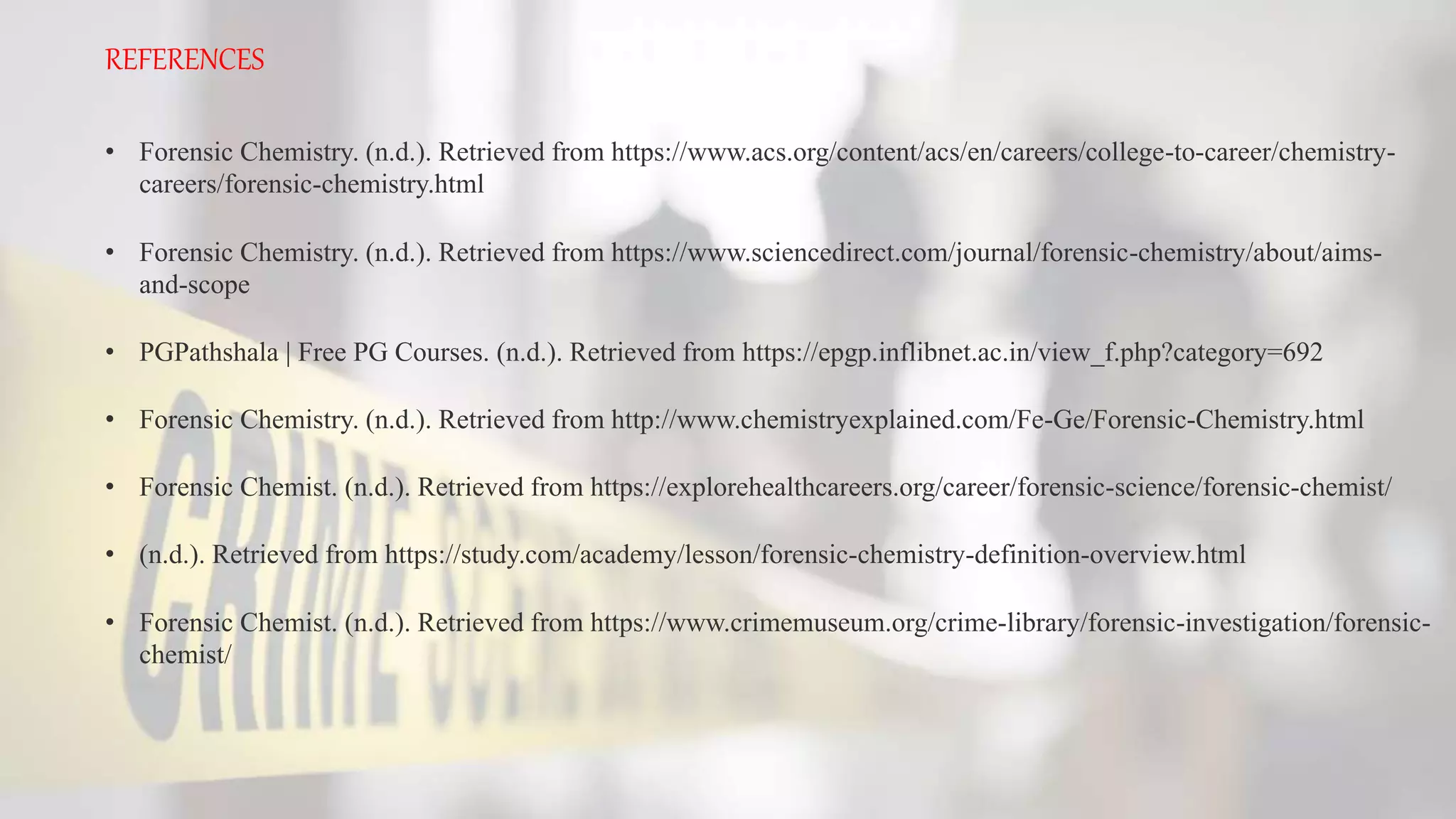 Scope and significance of forensic chemistry | PPTX