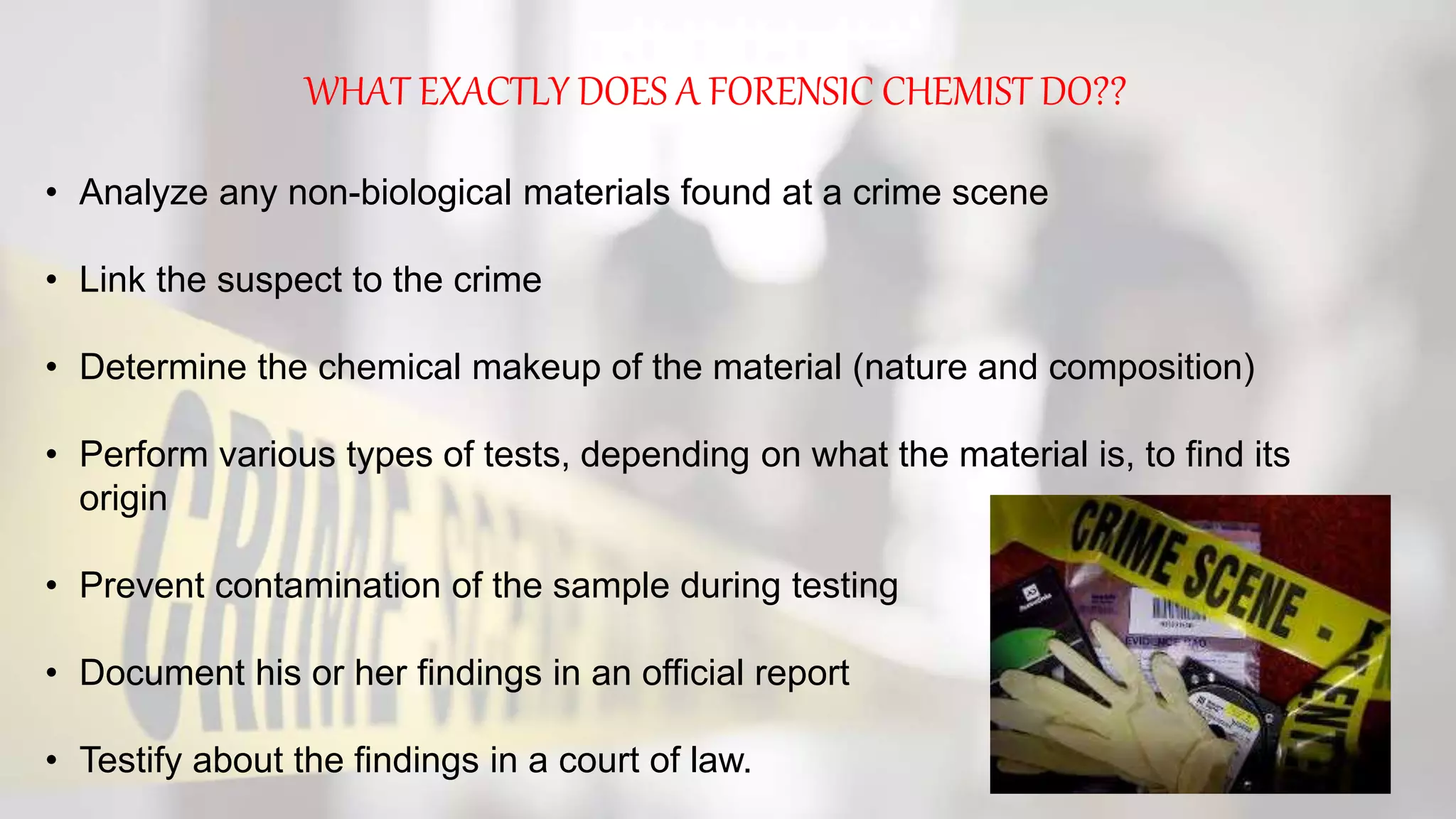 Scope and significance of forensic chemistry | PPTX