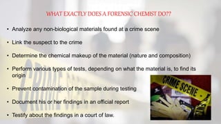 Scope and significance of forensic chemistry | PPTX