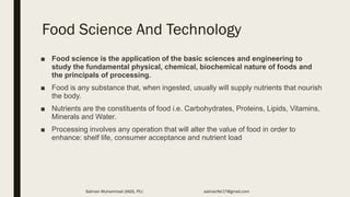 Future of Food science and technology (Intro, Scope, Current scenario ...