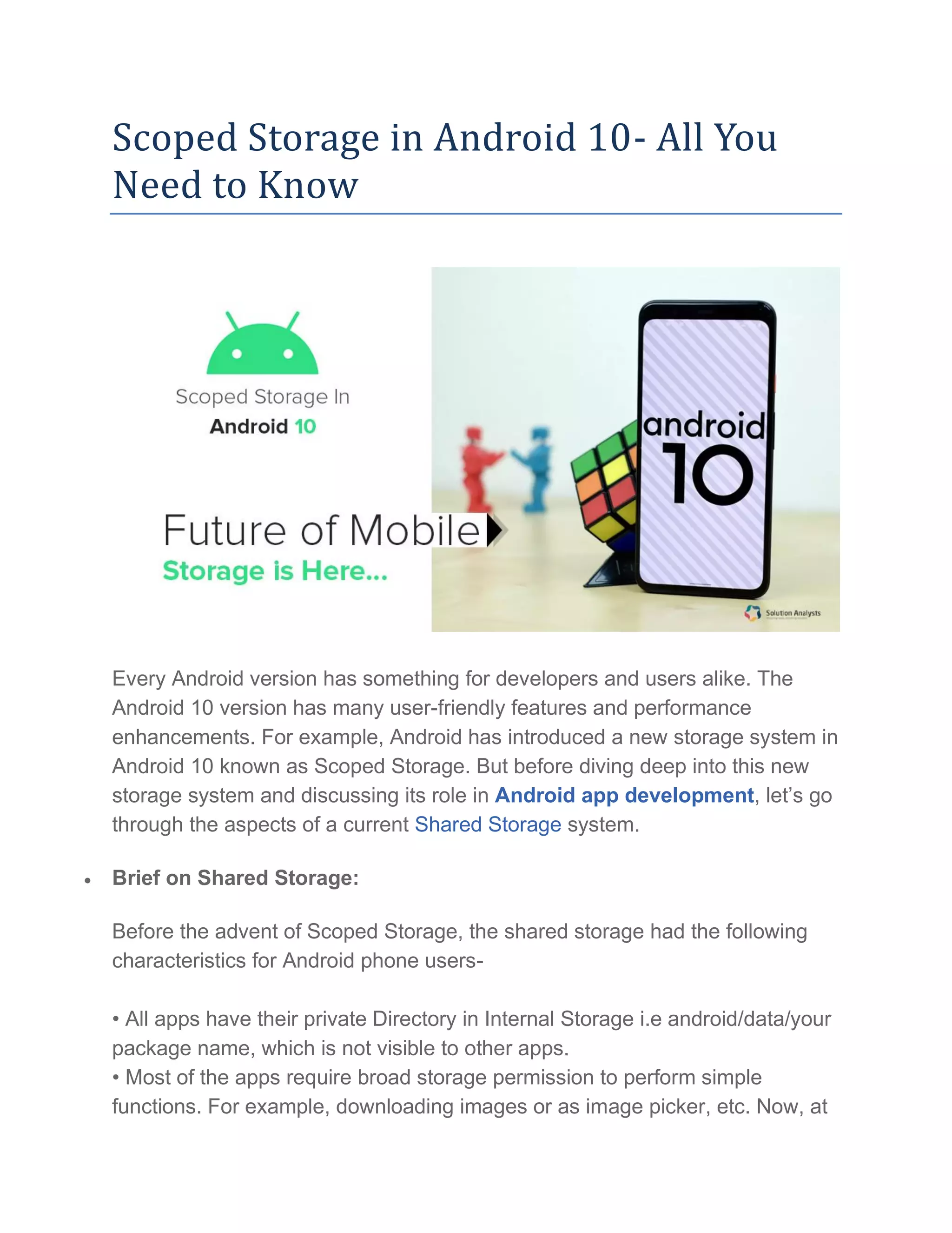 Scoped storage in android 10 all you need to know | PDF | Operating Systems | Computer Software ...