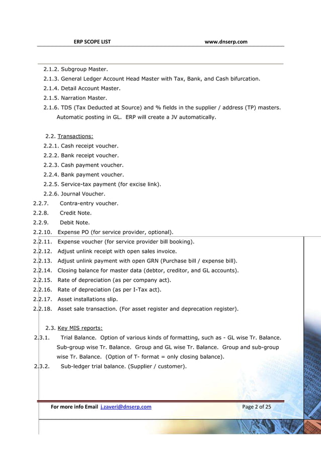 ERP Modules Scope Generic 29 Modules major master, input and output | PDF