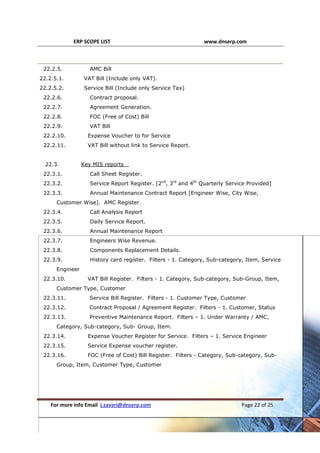 ERP Modules Scope Generic 29 Modules major master, input and output | PDF