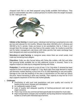 SCOPE FOR MUDCRAB CLUSTER FARMING PROMOTION ALONG COASTAL STATES OF THE ...