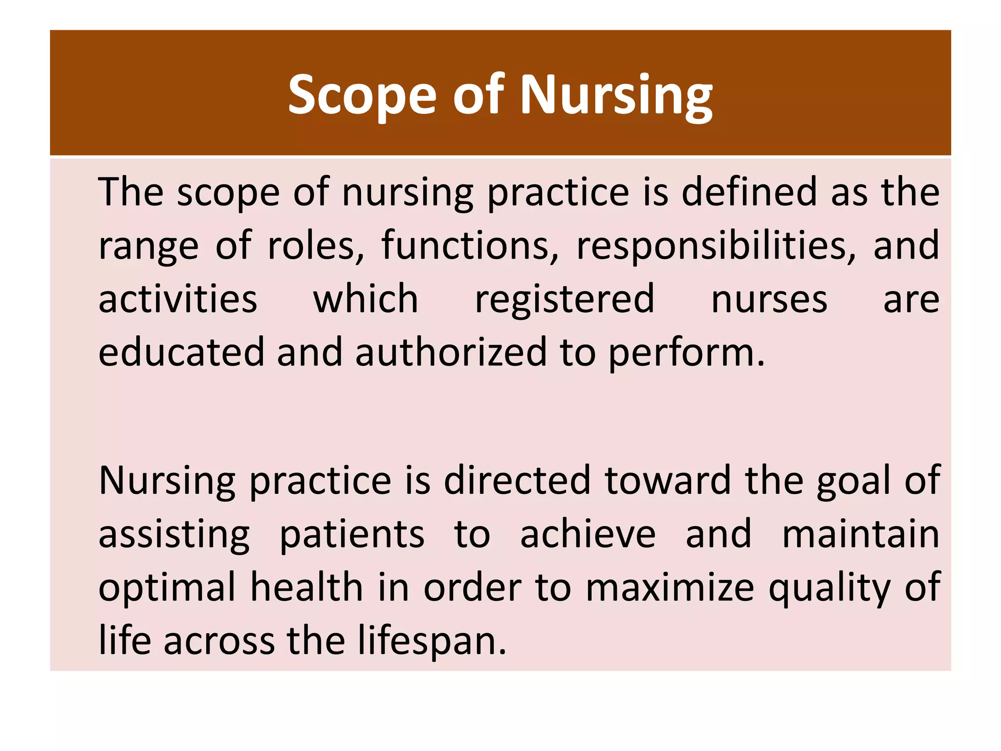 Scope, functions, Qualities of nursing.pptx | Parenting Babies and ...