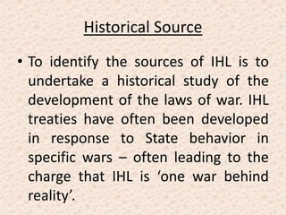 source of international humanitarian law | PPTX