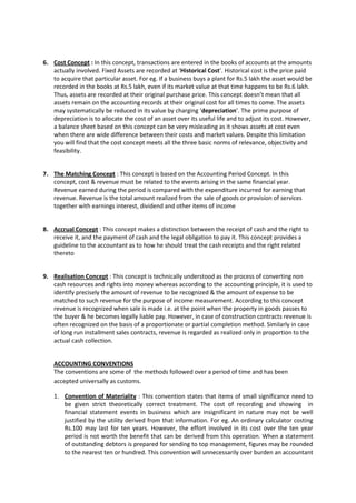 Scope, importance of gaap, concepts & conventions | PDF