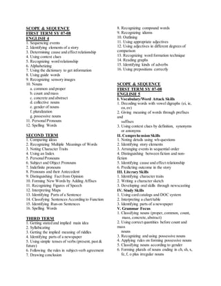 Scope in english | DOCX