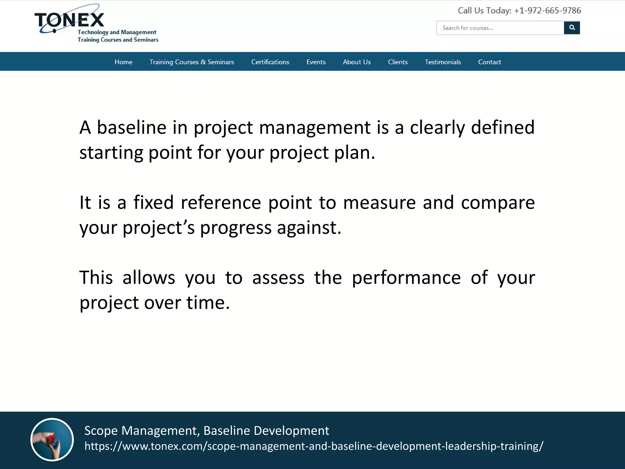 Scope management and baseline development, Project management, Identify ...