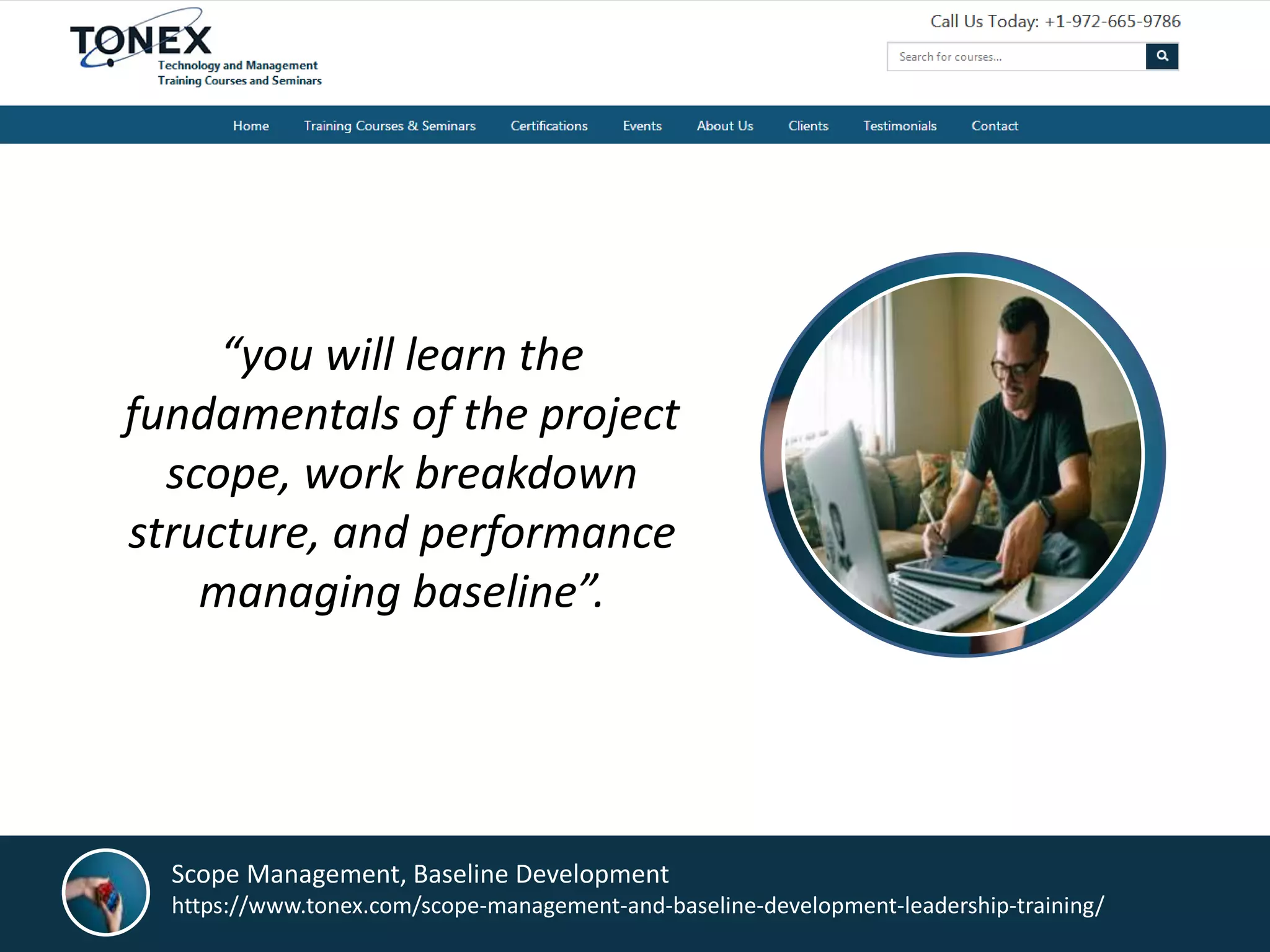 Scope management and baseline development, Project management, Identify ...