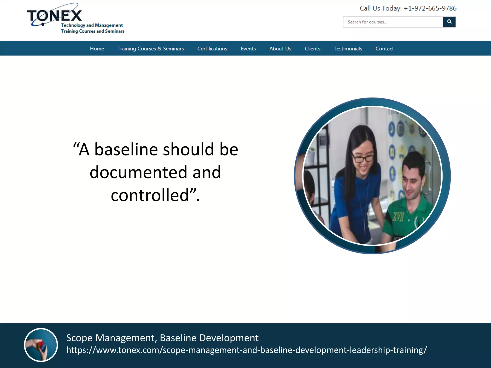 Scope management and baseline development, Project management, Identify ...