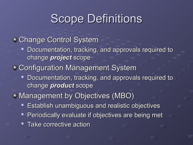 Scope definition in Project ManagementSlides.ppt