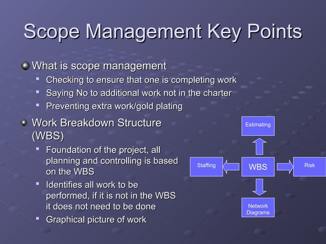 Scope definition in Project ManagementSlides.ppt