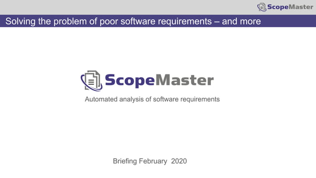 Scope master introduction presentation feb 2020 w vid | PPT